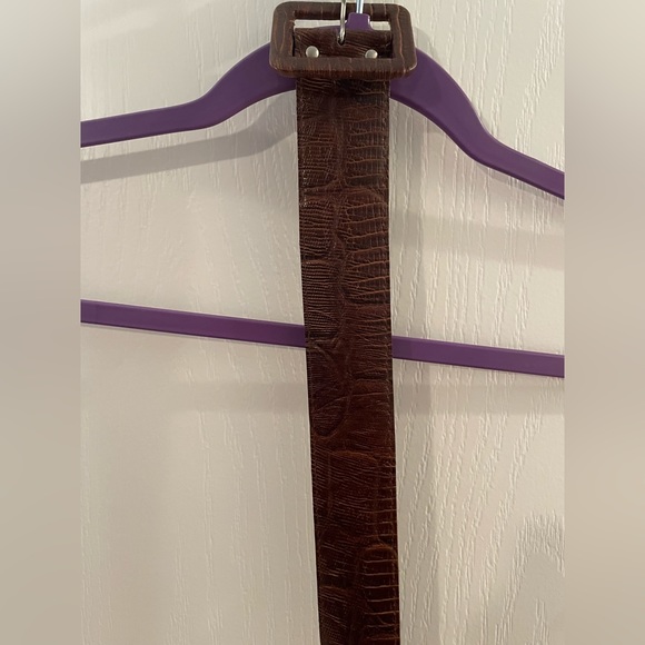 Accessories | Vintage Giraffe Print Brown Leather Belt | Poshmark